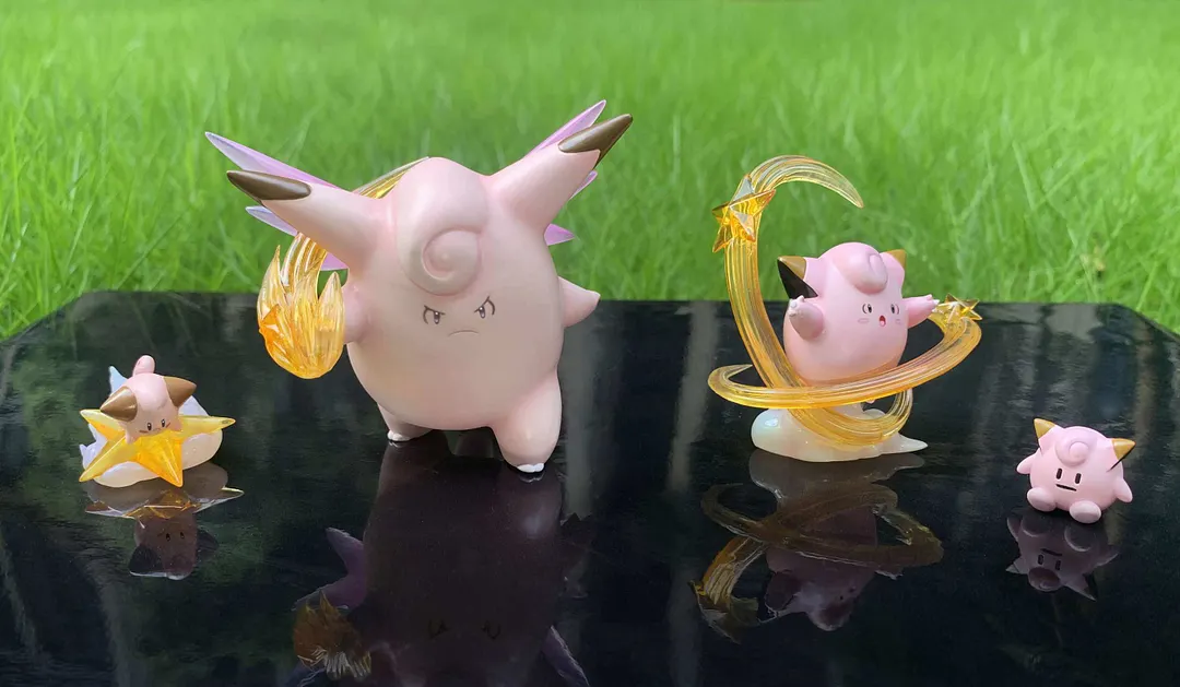 1/20 Scale World Zukan Evolution of Clefairy Set - Pokemon Resin Statue ...