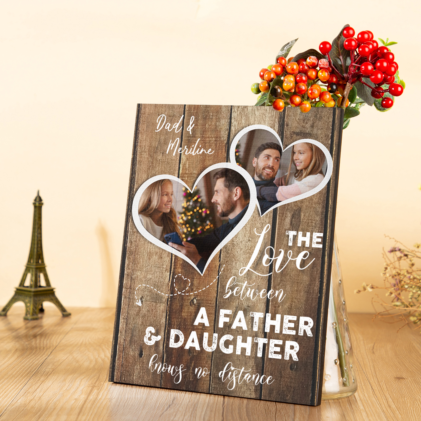 Father and Daughter Photo Frame Wood Signs