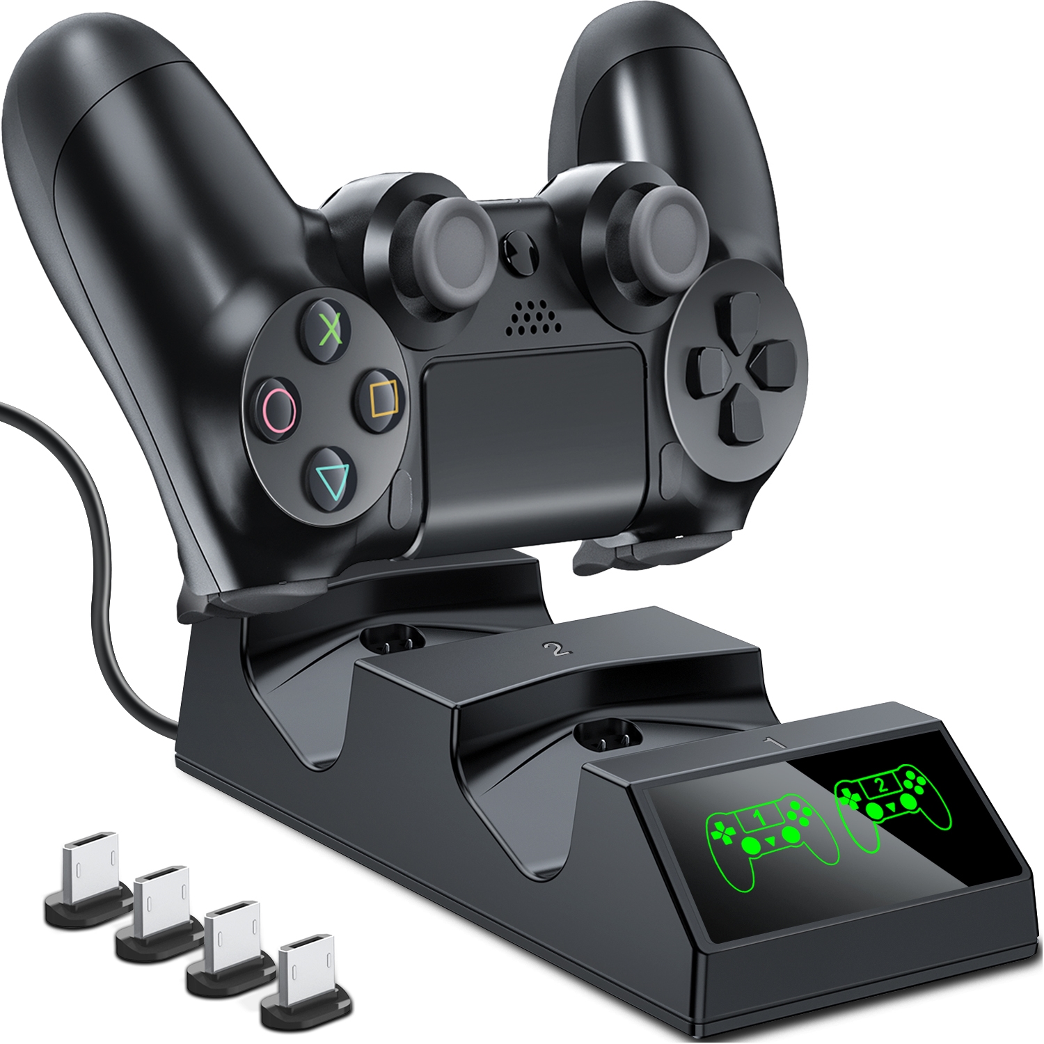 Dual Charging Dock Station For PS4 Controller 4 Micro USB Charging ...