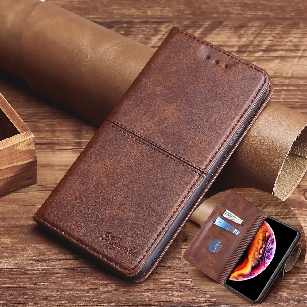 iPhone 12 Clam Shell Insert Card Leather Phone Case