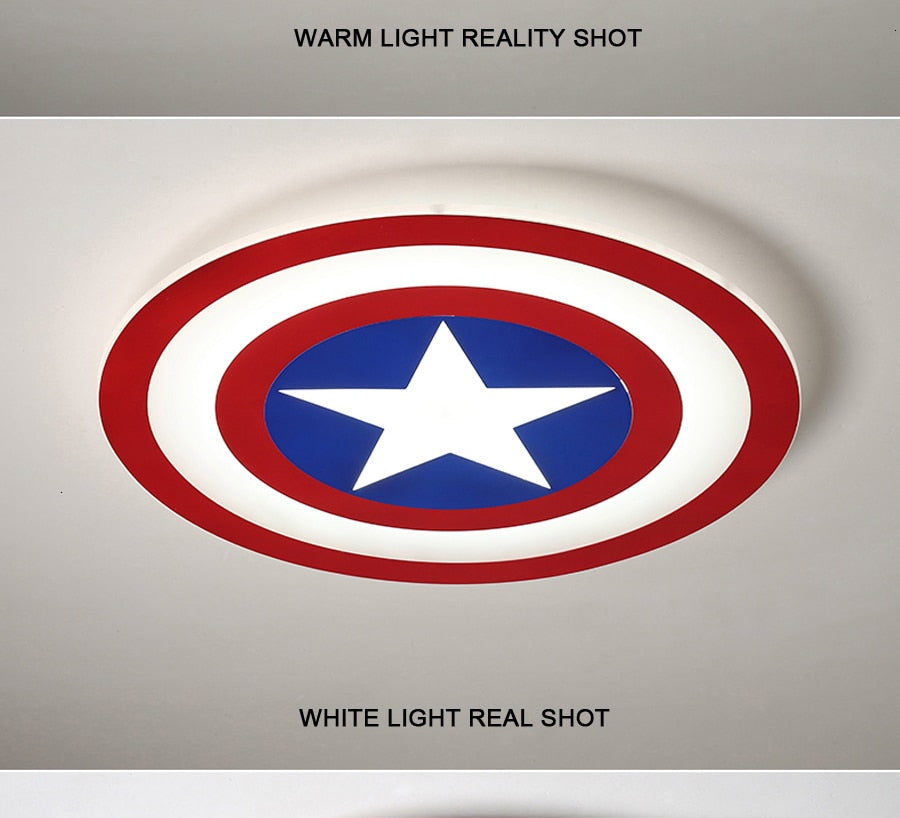 Kids LED Ceiling Lights Captain America With Remote Control For Bedoom ...
