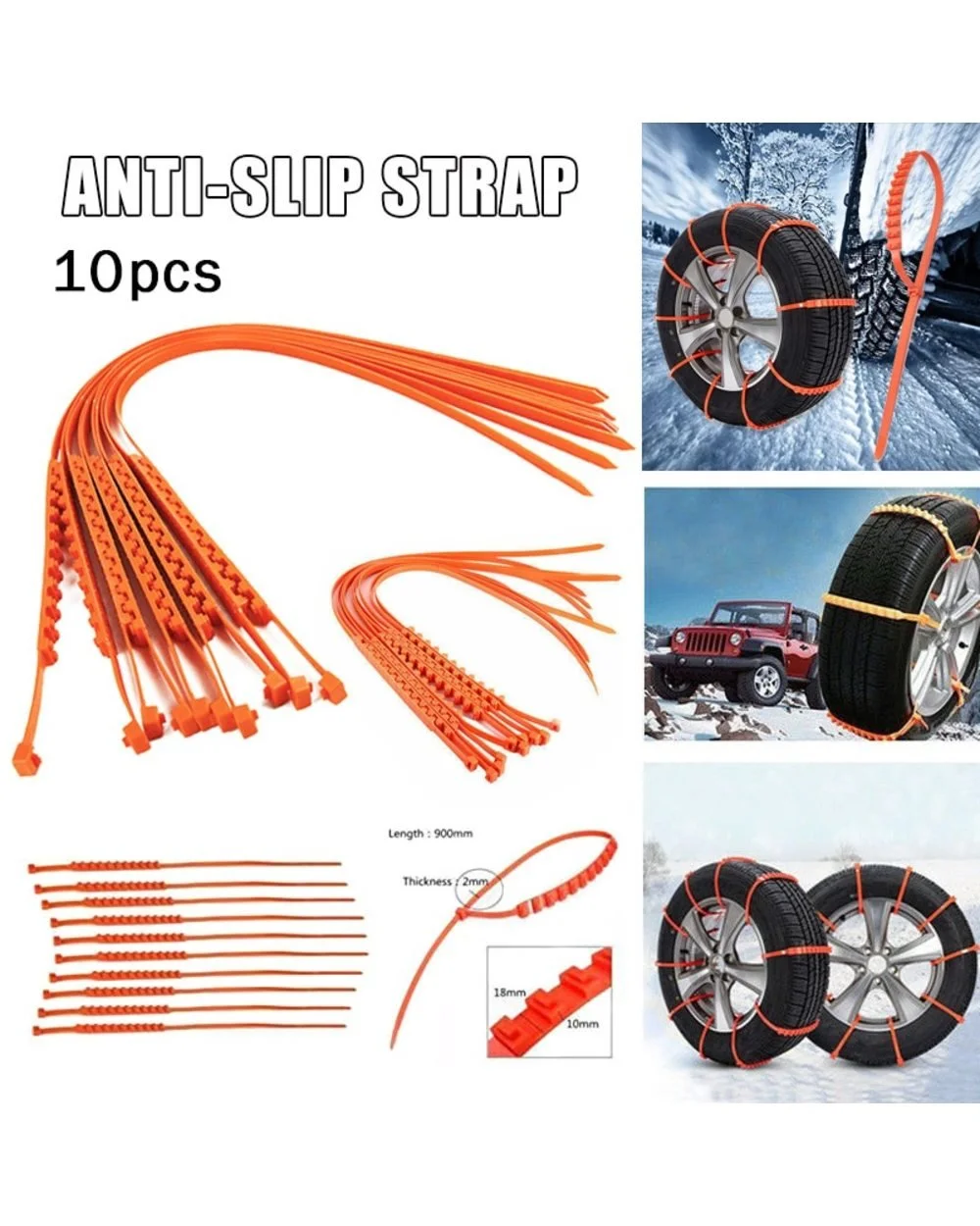 Reusable Anti Snow Chains Of Car