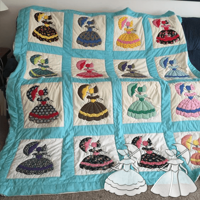 Vintage Sun Bonnet Sue Quilt Template Set(A+B Style)-With Instructions