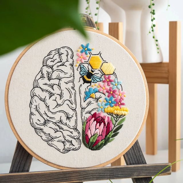 Anatomical Brain Embroidery Pattern