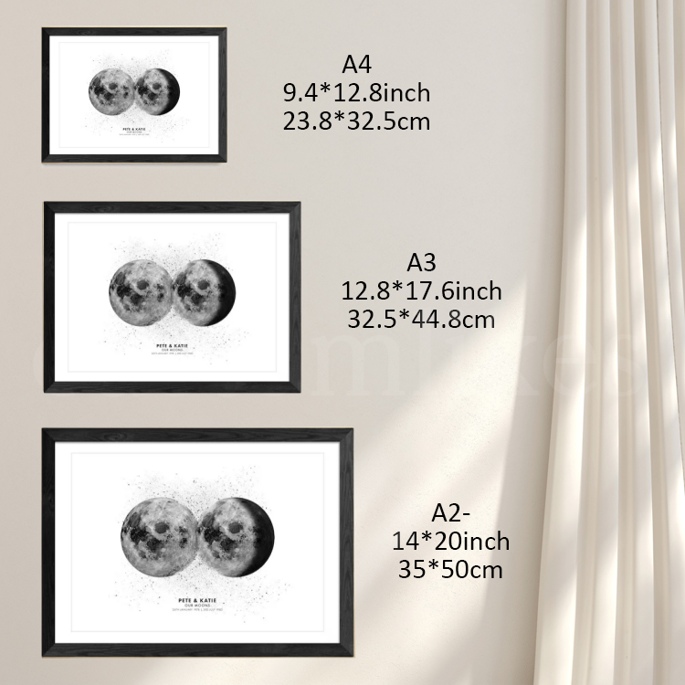 Custom Couples Moon Phase Printing Gift