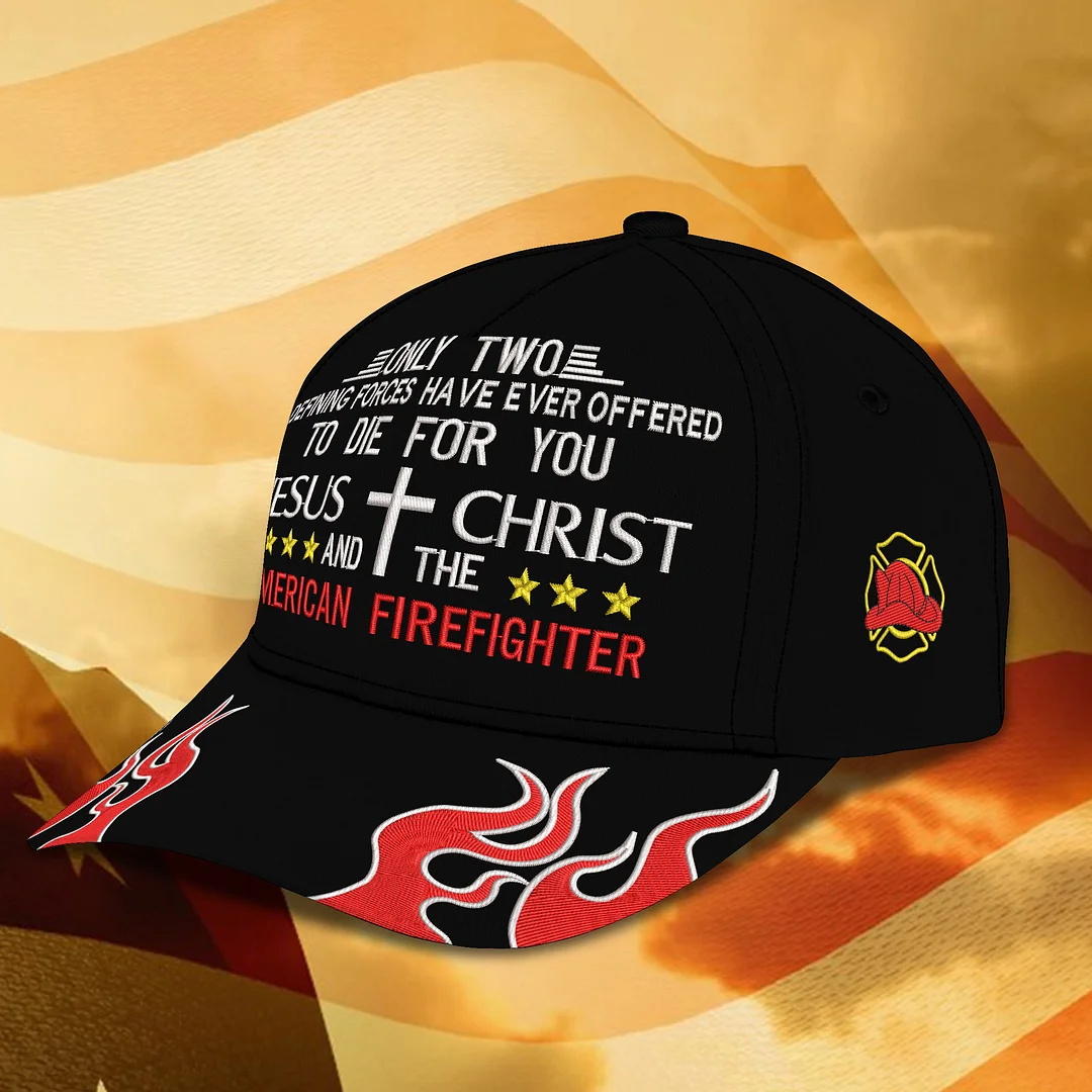American Firefighter Custom Embroidery Cap - Jesus Christ Embroidery Cap