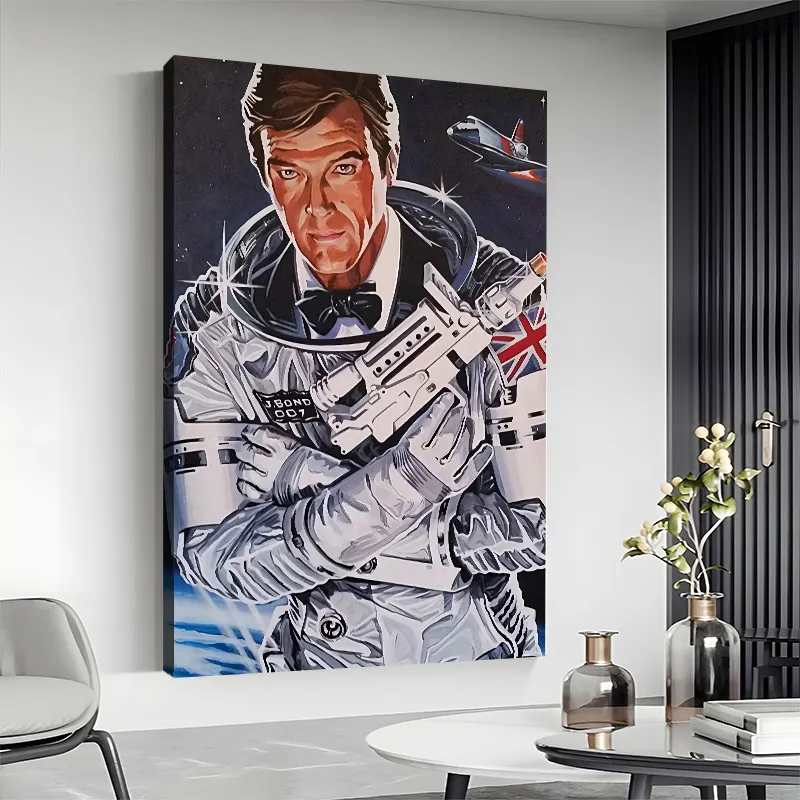 007 Moonraker Roger Moore Canvas Wall Art