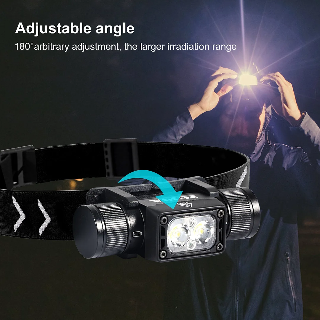 APLOS H340 Headlamp Flashlight Rechargeable - Lightweight Headlamp with ...