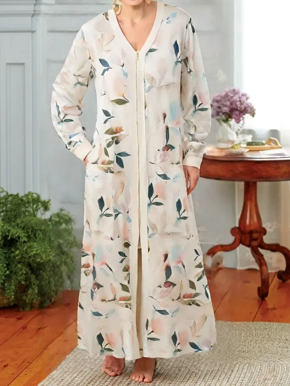 Floral Zip Robe