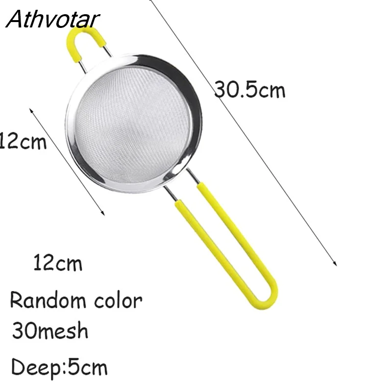 Athvotar Fine Mesh Flour Sifter Professional Round Stainless Steel ...