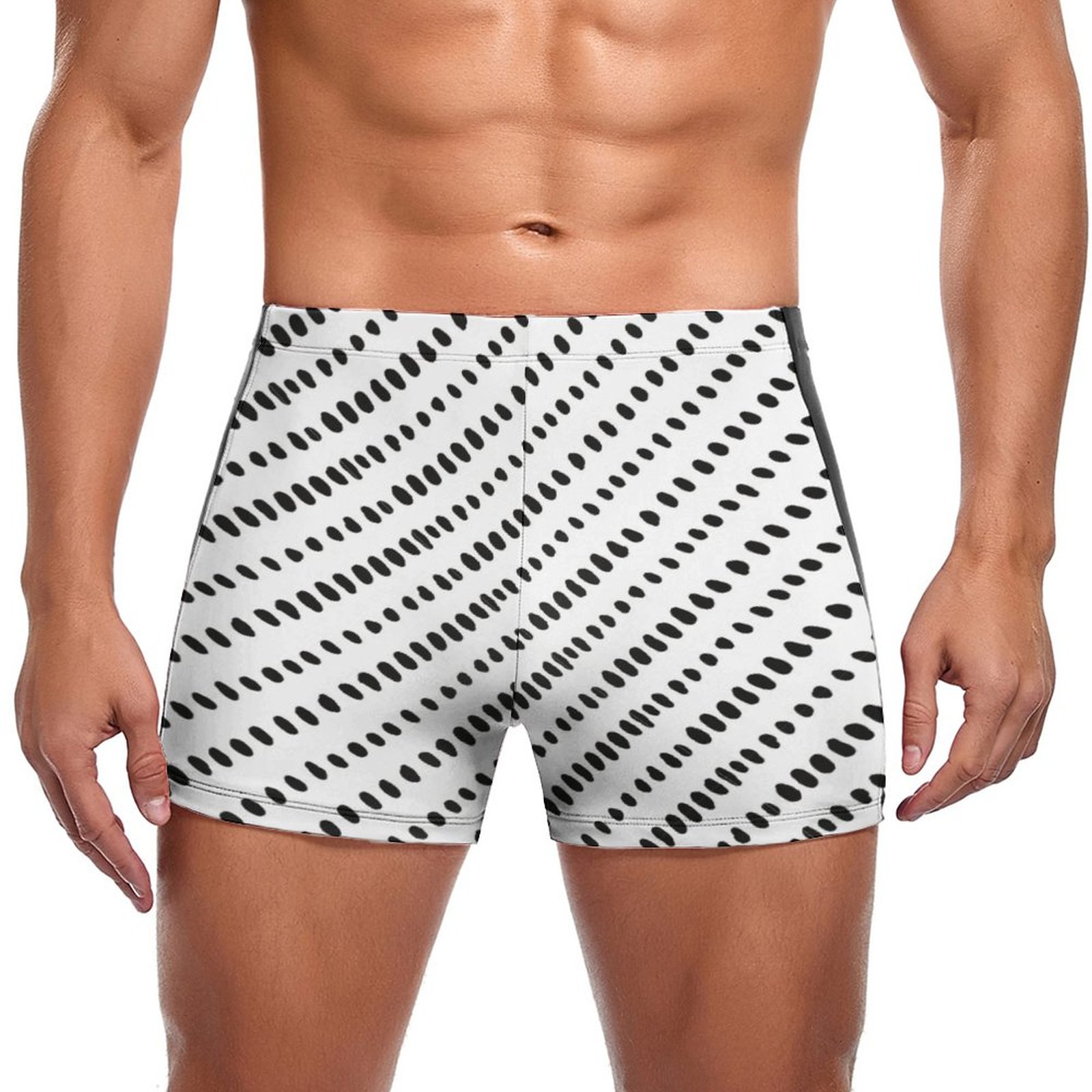 SFNEEWHO Mud Cloth Angled Dotted Lines Swim Brief Square Leg Mens Board ...