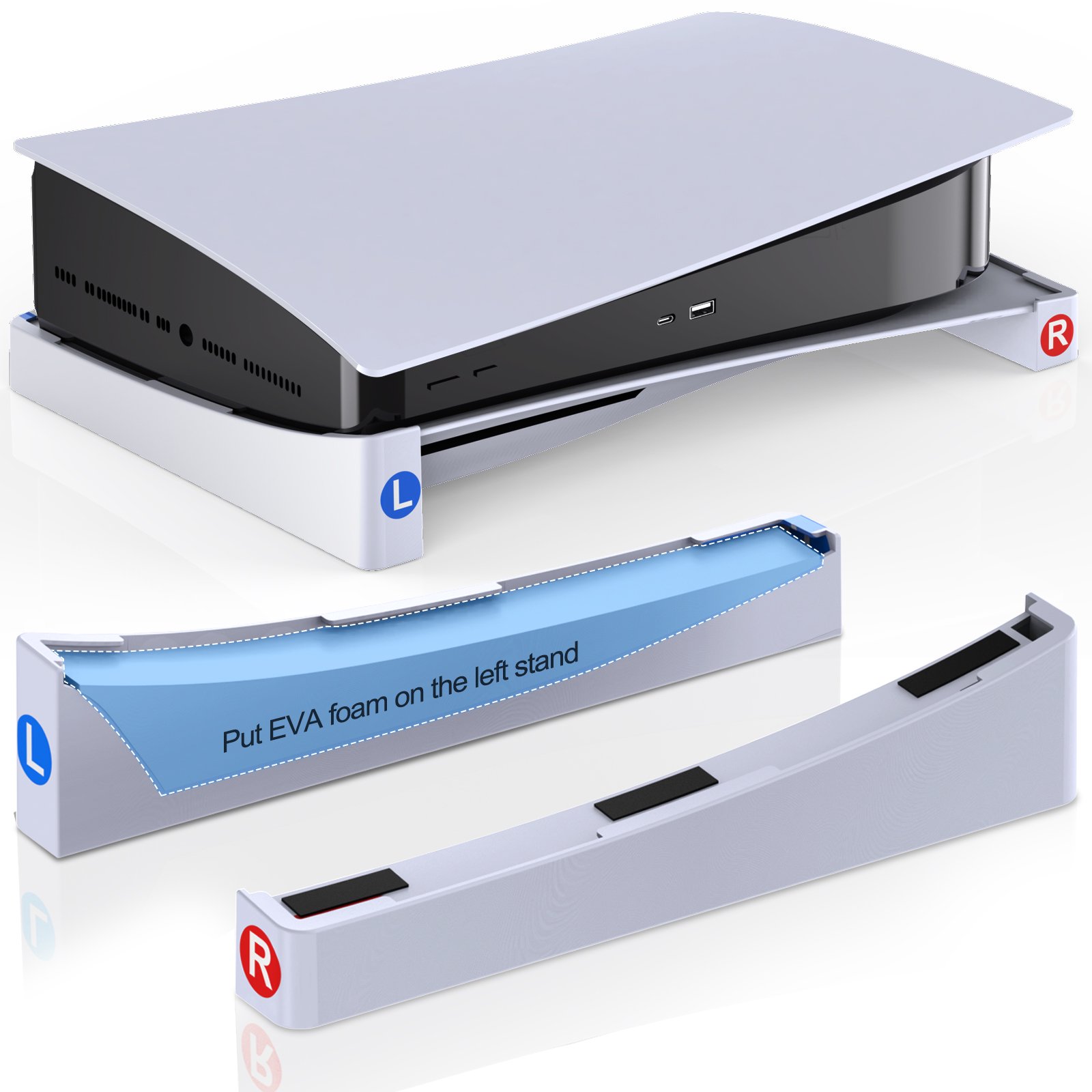 PS5 Horizontal Stand,BEBONCOOL PS5 Accessories for Playstation 5 Disc ...