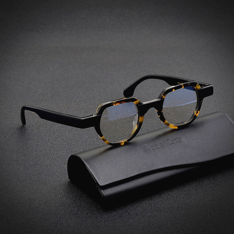3/4 round frames Men's and women's luxury brand retro acetate optical ...
