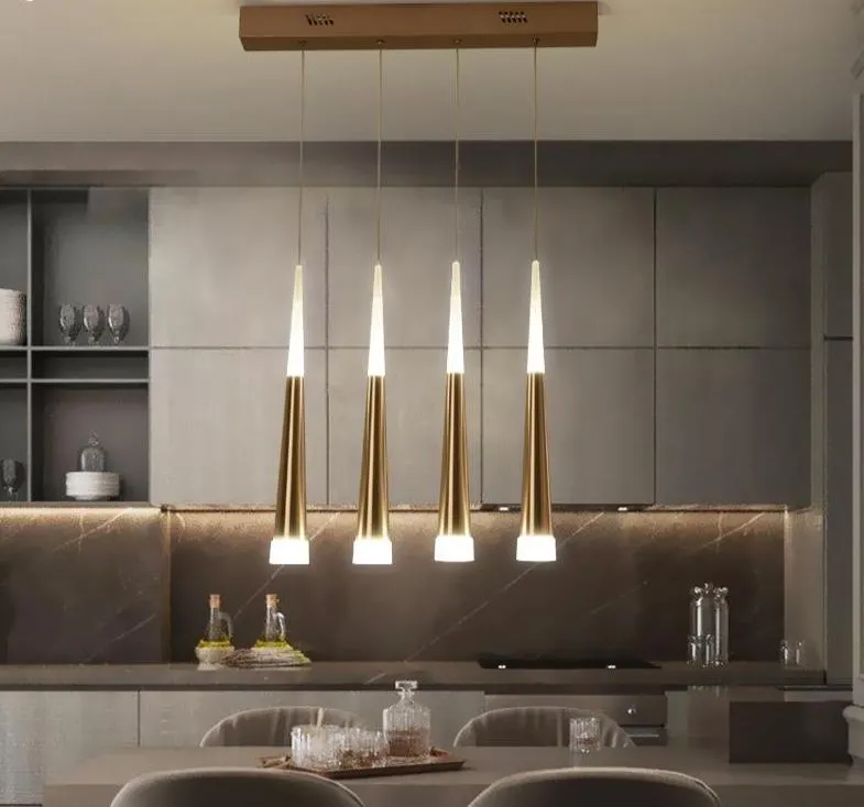 Gold Color Modern Led Pendant Hanging Lights Stair Lightfor Living Room ...
