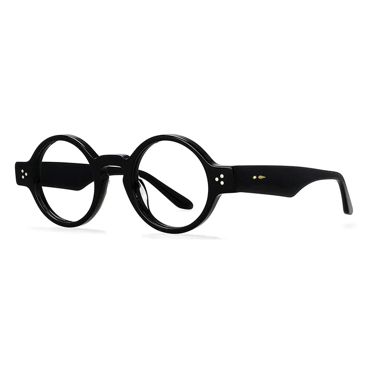 R57044 Retro Rivet Reading Glasses Men Acetate Transparent Eyeglass ...