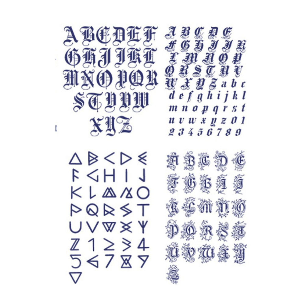 4 Sheets Cool Finger Hand Letters Semi-Permanent Tattoo Stickers