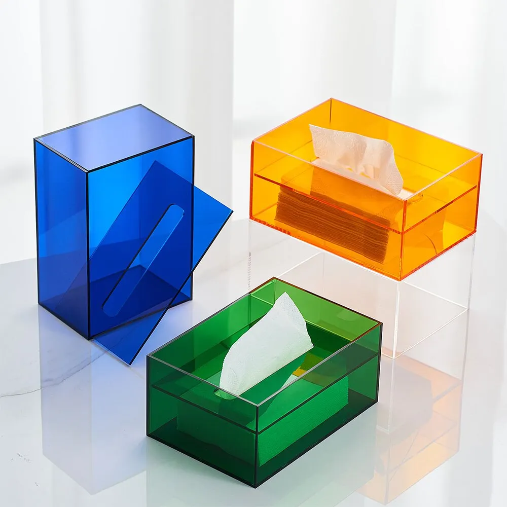 Nigikala Acrylic Tissue Box Transparent Color Portable Tissue Boxes ...