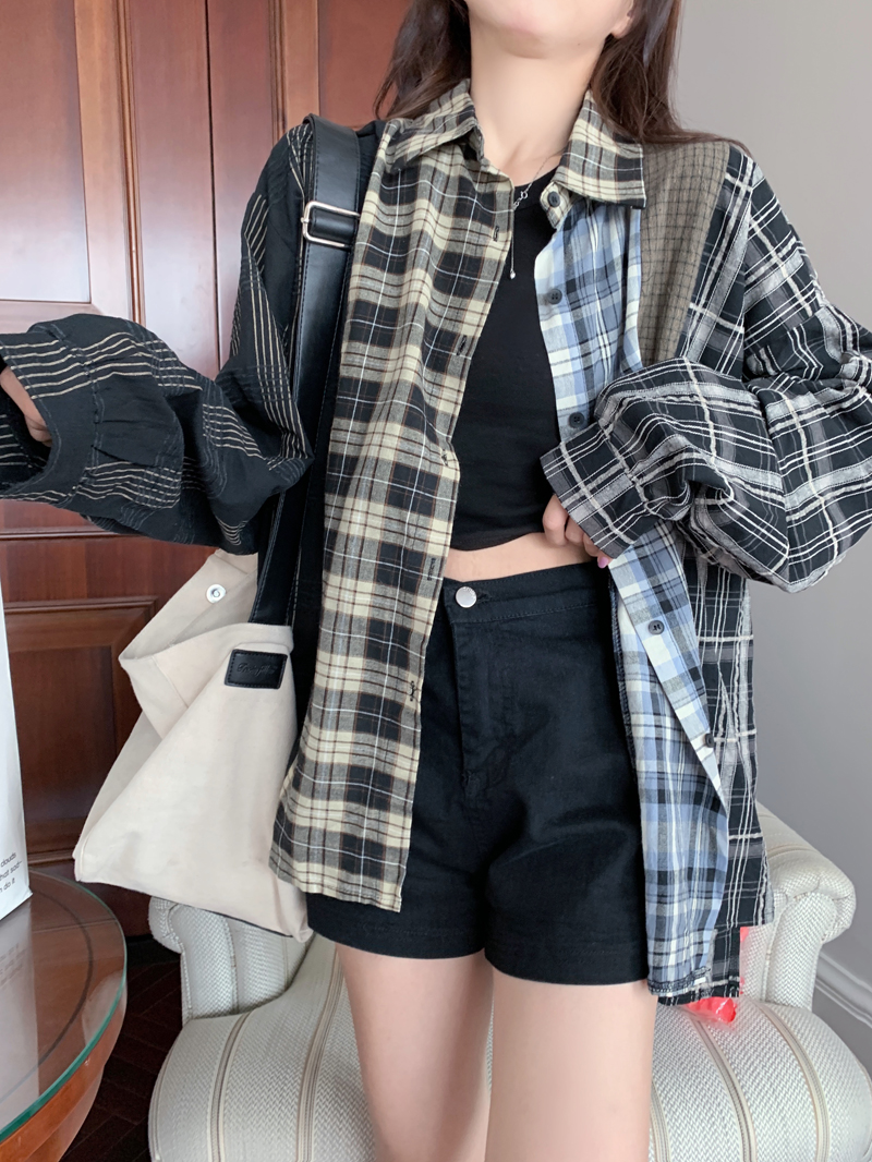 VINTAGE PATCHWORK PLAID SHIRT