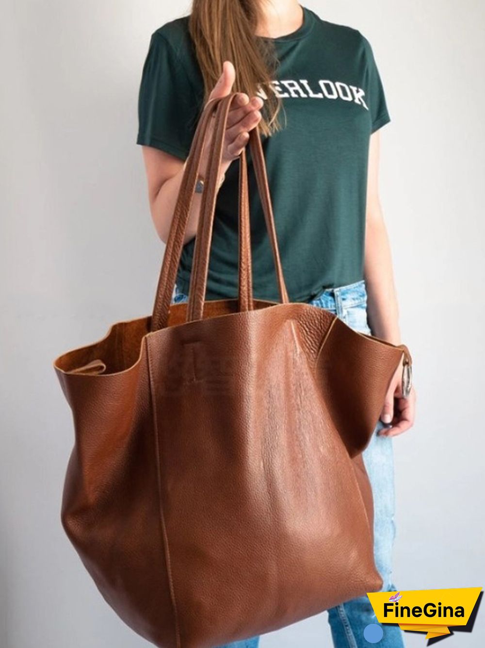 FineGina Split-Joint Tote Shoulder Bags Handbags