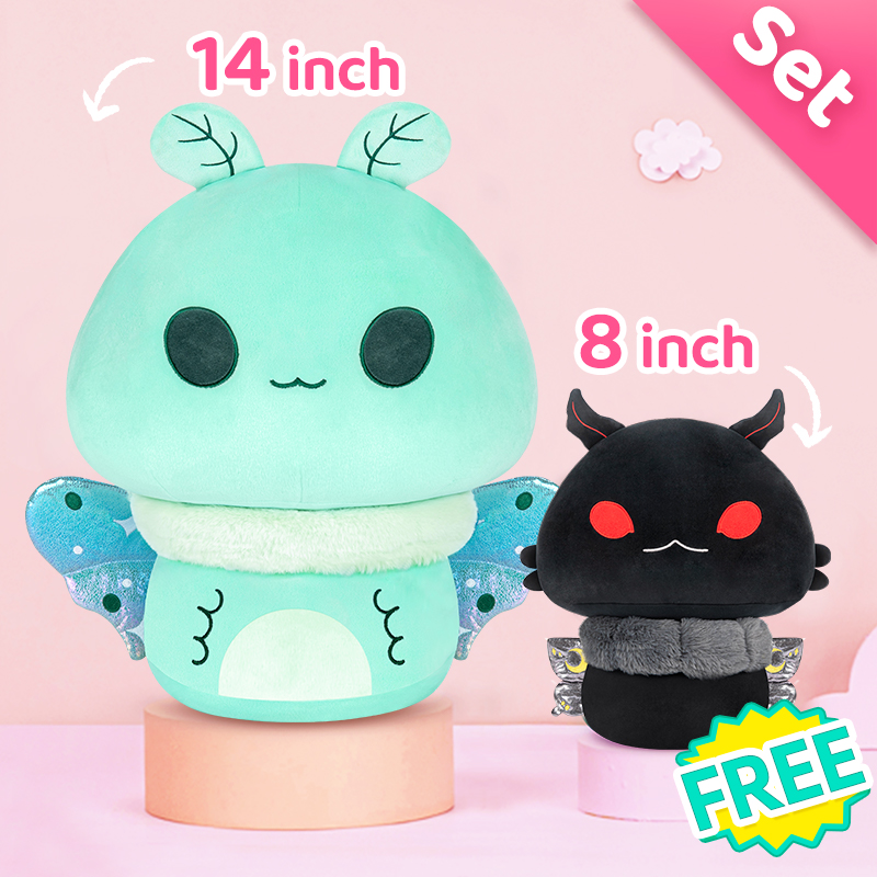 MeWaii® FREE Mushroom Devil Moth & Comet Moth Plush Set Pillow Squish Toy