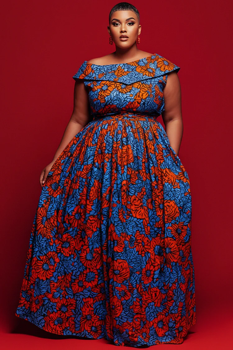 Xpluswear Design Plus Size Daily Multicolor Ankara Oblique Collar ...