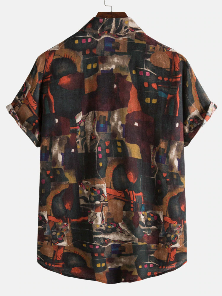 Vintage Abstract Print Shirts
