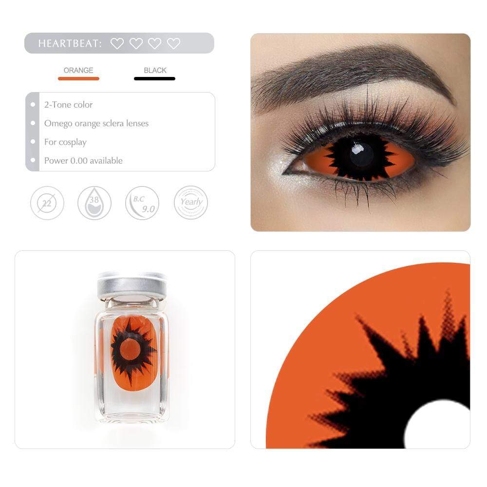 Omego Orange Sclera Contacts | Orange Colored Contacts