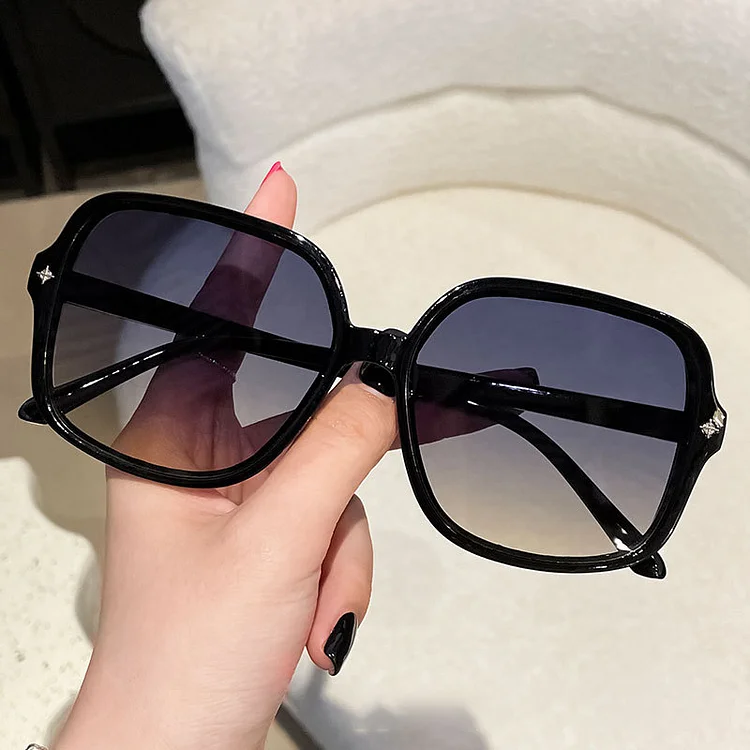 Large Square Frame Sunglasses Men Women Trendy Gradient Oversized Sun ...