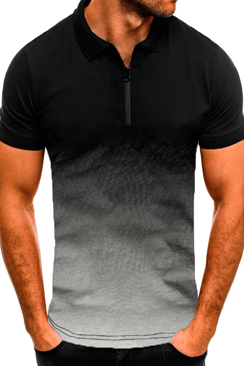 Men's Sport Gradient Short Sleeve Polo Shirt