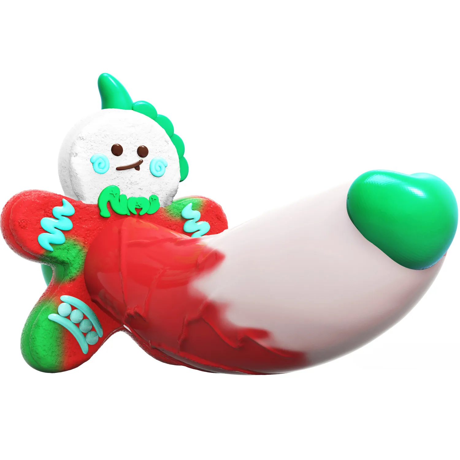 Eroship Aimitex Gingerbread Man Dildo Suction Cup Manual Masturbator 4847