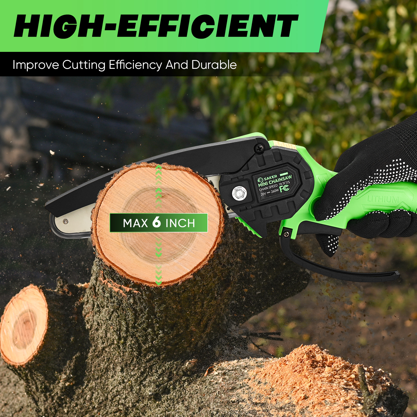 Saker® Mini Cordless Electric Chainsaw 6 Inch