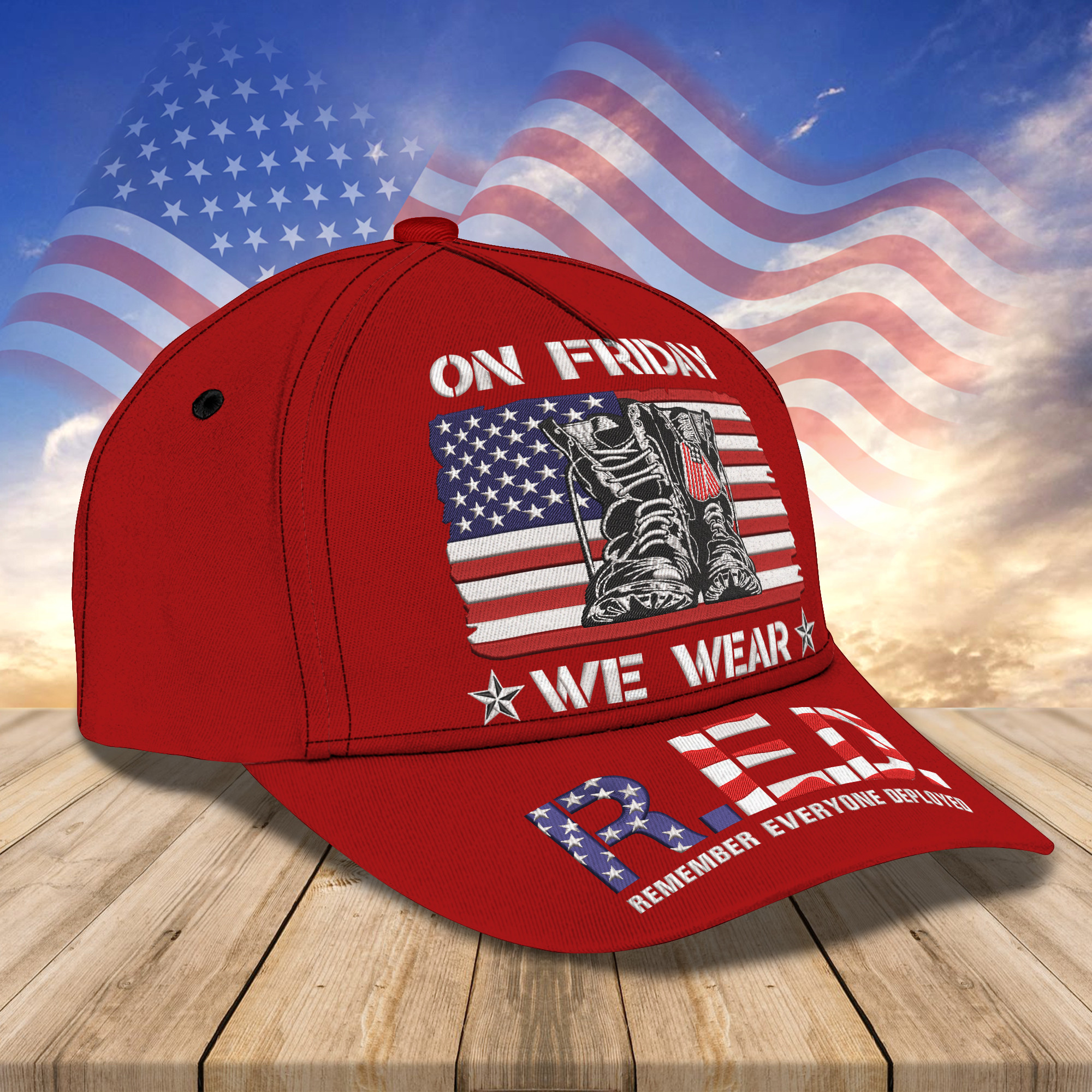 Personalized Red Friday Embroidery Cap: Wear Red, Show Your Patriotism