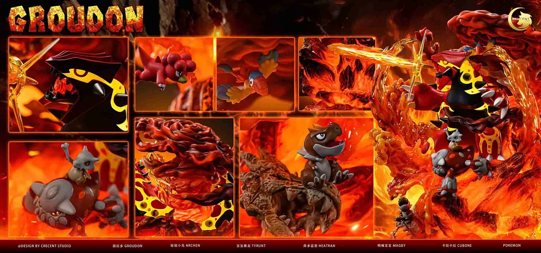 Mega Primal Groudon with LED - Pokemon Resin Statue - Crescent-Studios