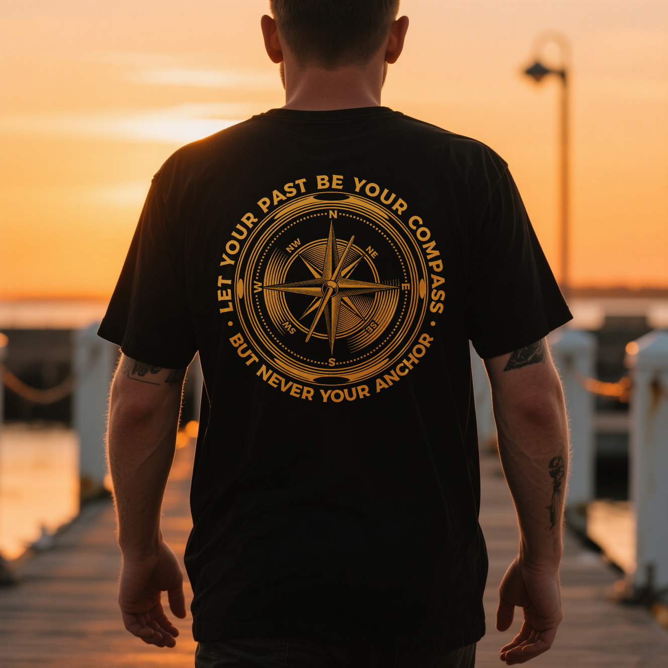 Let Your Past Be Your Compass But Never Your Anchor Printed Men's T-shirt