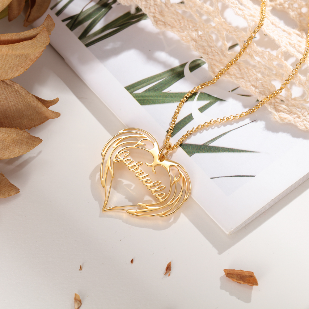Crown Angel Name Necklace