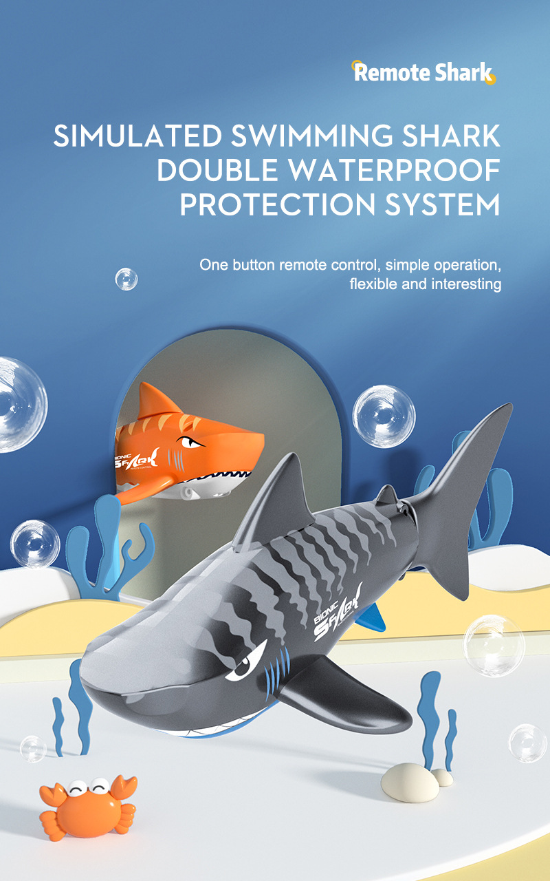 Electric Shark Bionic Fish Submersible Infrared Control Summer Water ...