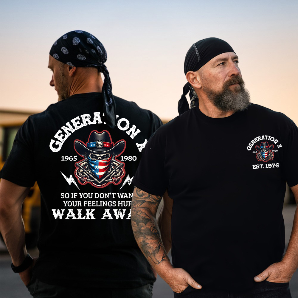 American Flag Cowboy Skull Patriotic, The Badass Generation Tee, Gen X ...