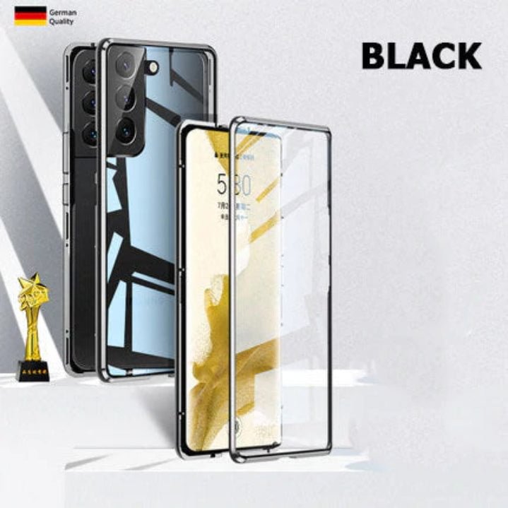 Magnetic Tempered Glass Double-sided Phone Case.