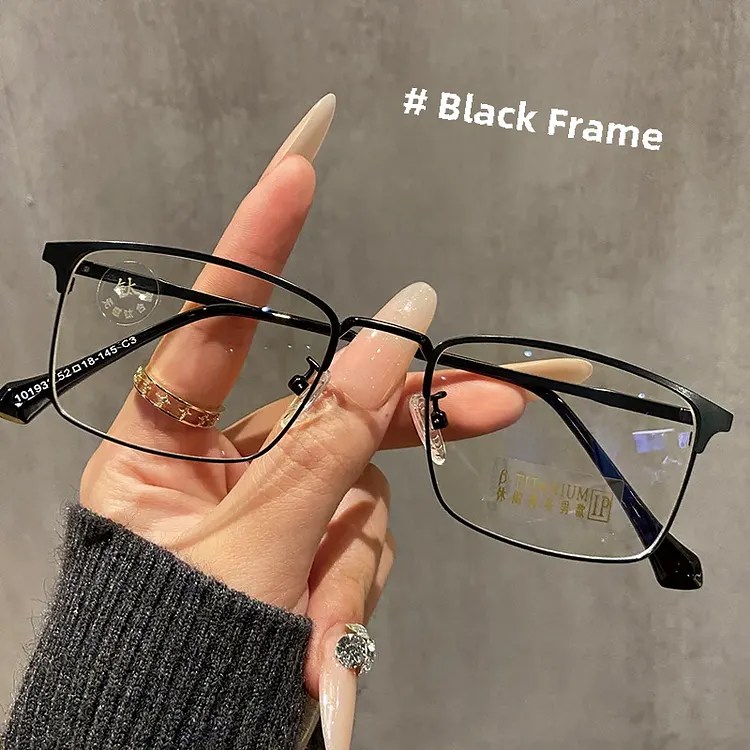 Vintage Half Frame Eyeglasses Men's Trendy Square Frame Glasses Women's ...