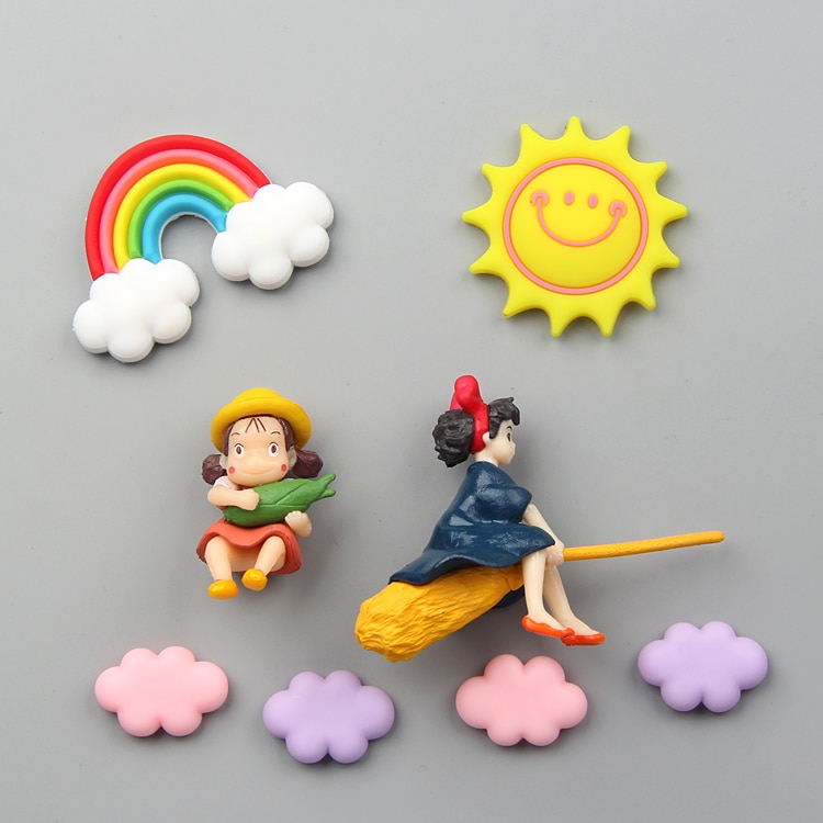 Nigikala Cute Little Witch Stereo Refrigerator Magnets Cartoon Magnets ...