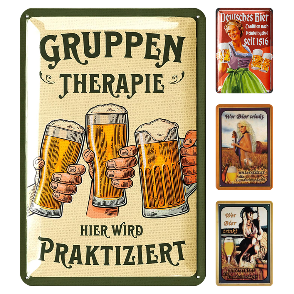 (Multi Style)Wer Bier Trinkt - Metal Tin Signs(8*12Inch)