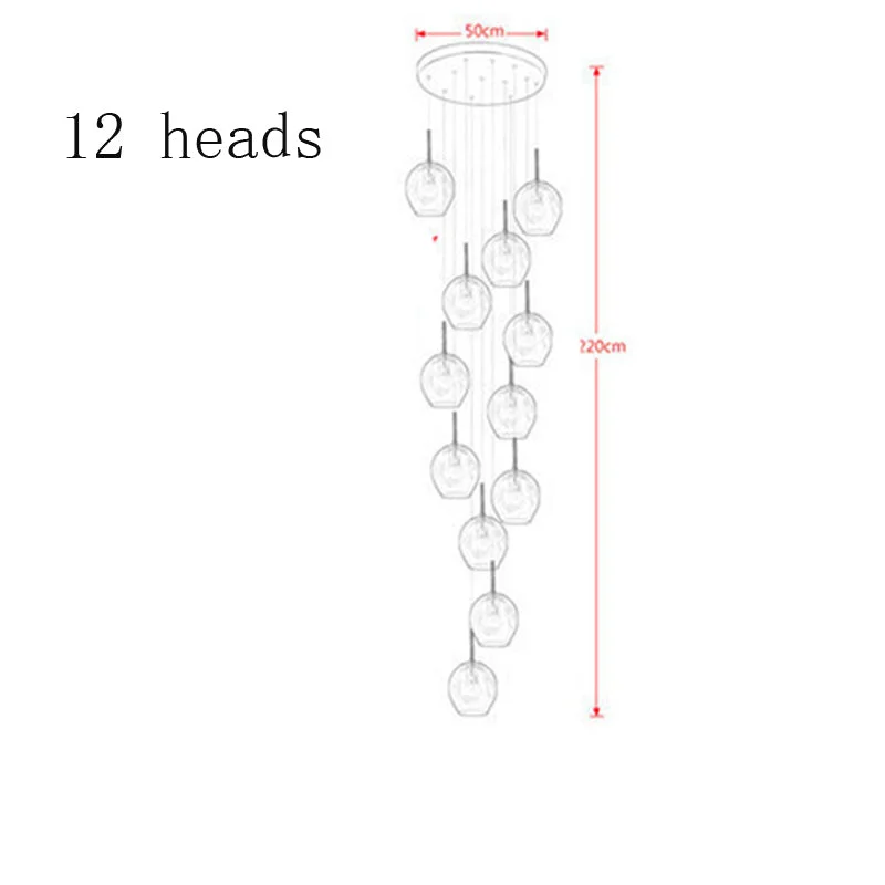 LED Duplex Staircase Chandelier Villa Hotel Revolving Living Room ...