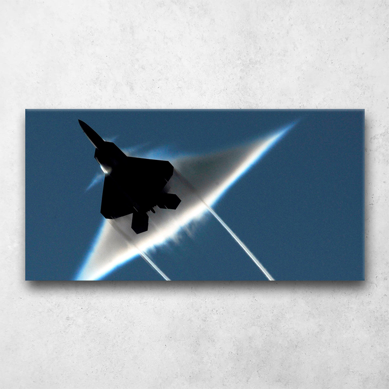 F-22 Raptor Angel Wings Canvas Wall Art