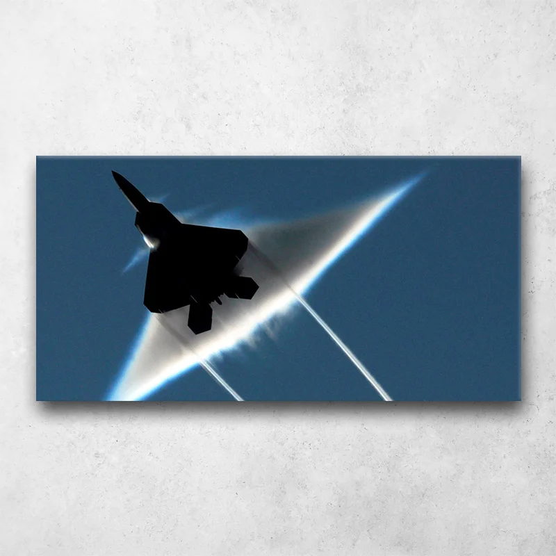 F-22 Raptor Angel Wings Canvas Wall Art