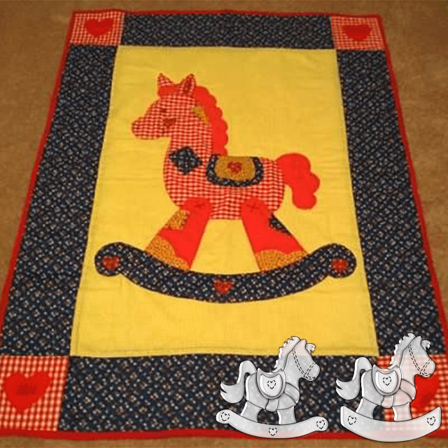 Vintage Rocking Horse Quilt Template Set(A+B Style)-With Instructions