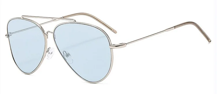 Retro Double Bridges Women's Sunglasses Metal Frames Gradient Outdoor ...