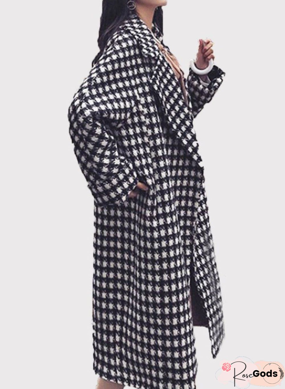 Hounds tooth Woolen Coat