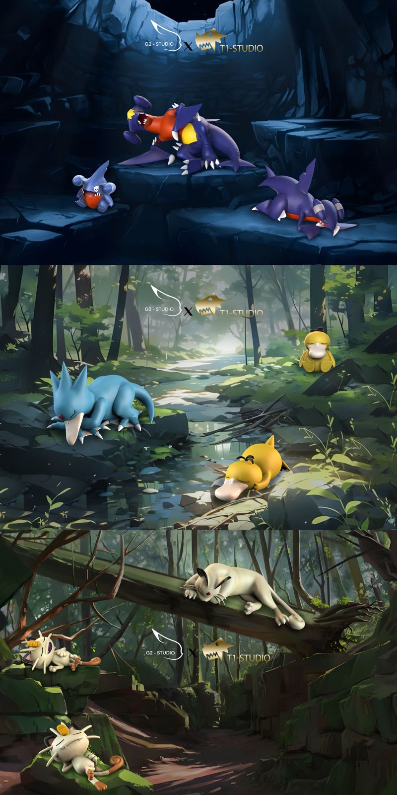 1/20 Scale World Zukan Evolution of Golduck Set & Persian Set ...
