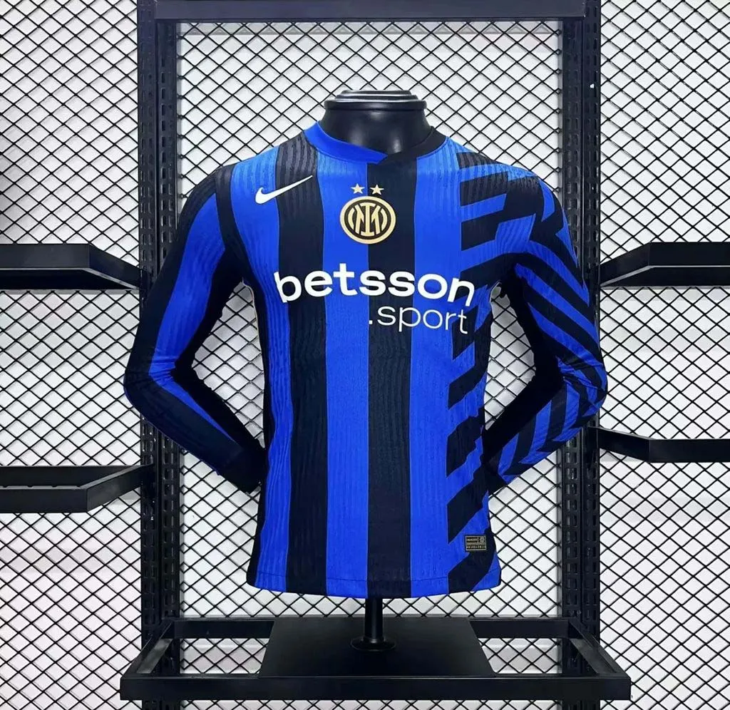 2024-2025 Player Version Inter Milan Home Long Sleeve Football Shirt 1: ...