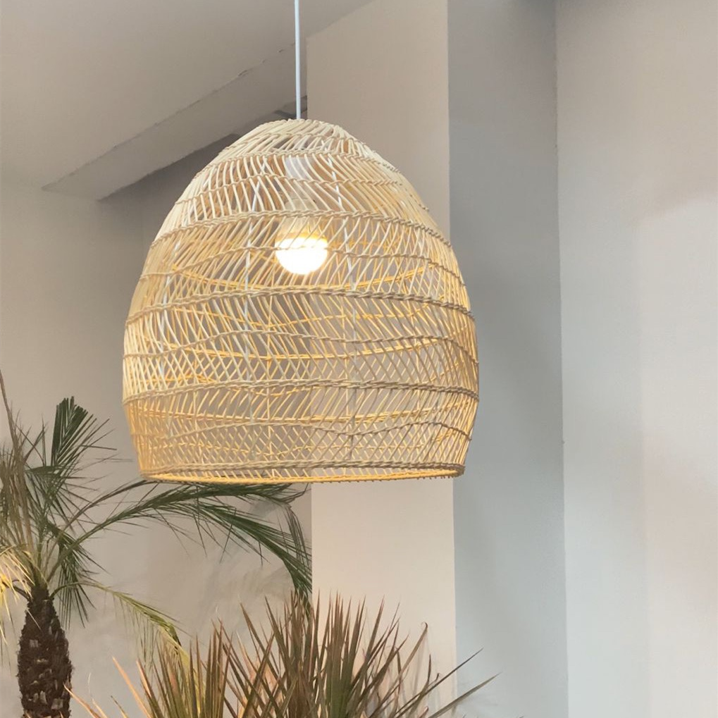 Arturest Rattan Pendant Light Boho Design Natural Basket Rattan Woven ...